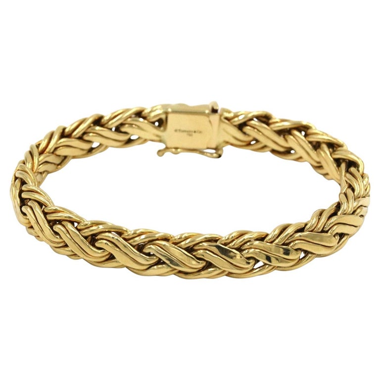 Tiffany and Co 18K Yellow Gold Weave Bracelet at 1stDibs