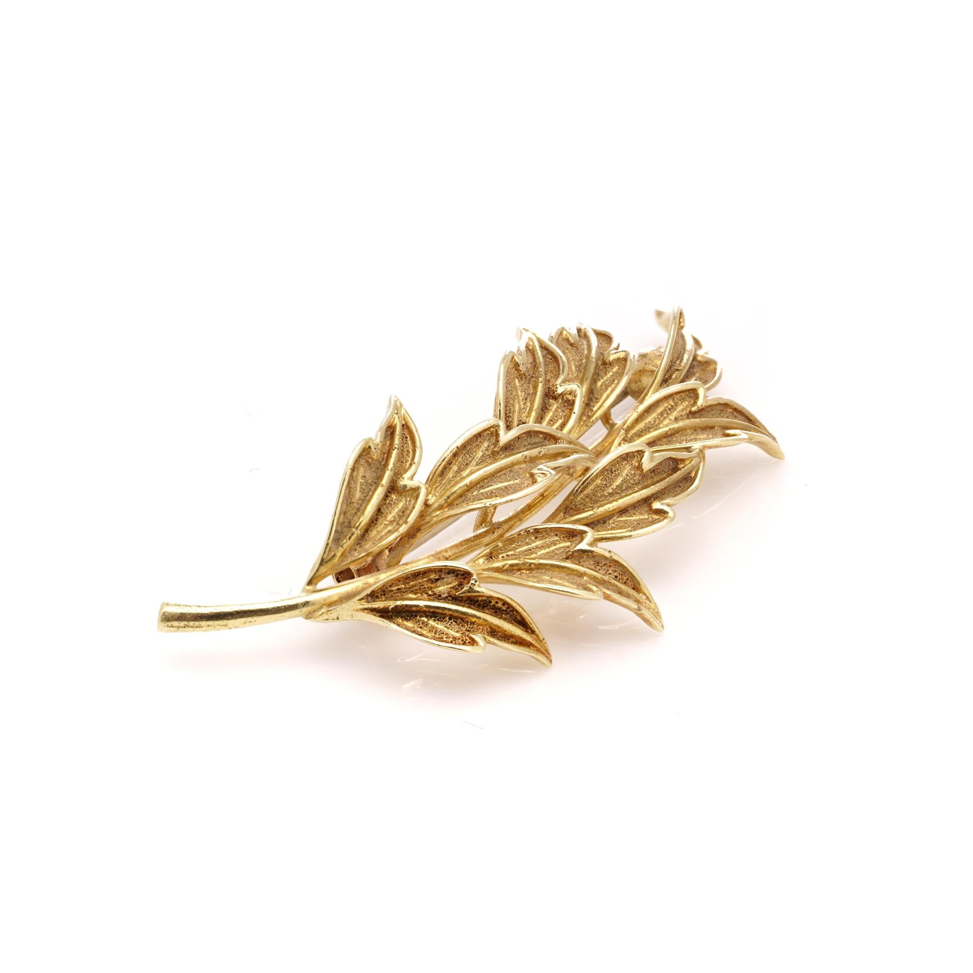 Tiffany and Co. 18kt Gold Leaf Brooch For Sale at 1stDibs