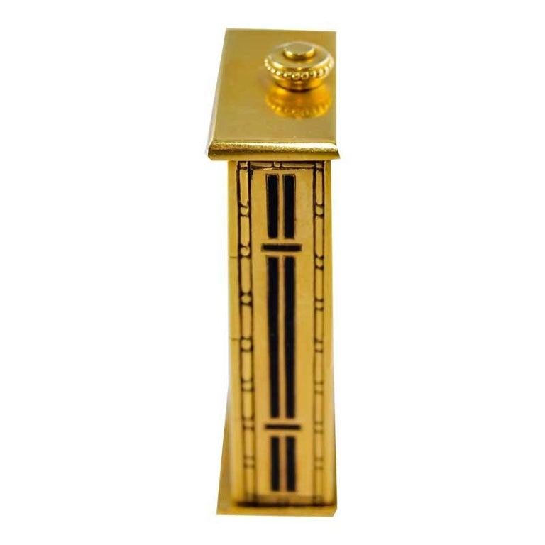 Tiffany and Co. 18kt Yellow Gold and Enamel Small Desk Clock 1920's For ...