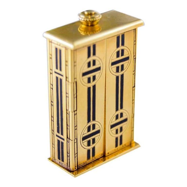 Tiffany and Co. 18kt Yellow Gold and Enamel Small Desk Clock 1920's For ...
