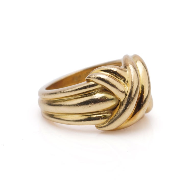 Tiffany and Co 18kt Yellow Gold X-Shaped Ring For Sale at 1stDibs