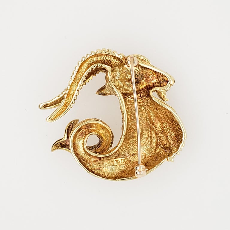 Tiffany and Co. 18 Karat Zodiac Ram Pin at 1stDibs