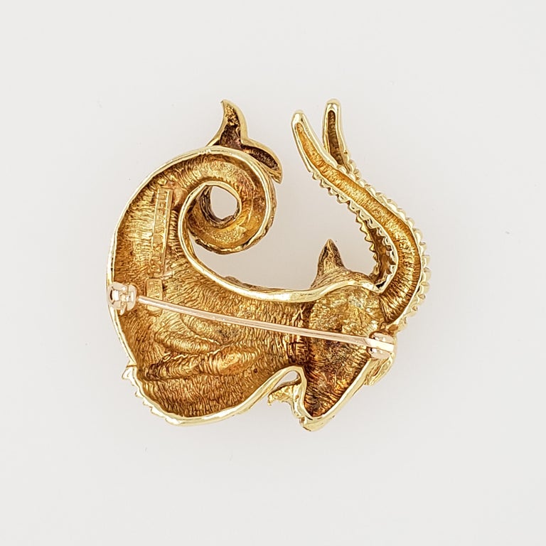 Tiffany and Co. 18 Karat Zodiac Ram Pin at 1stDibs