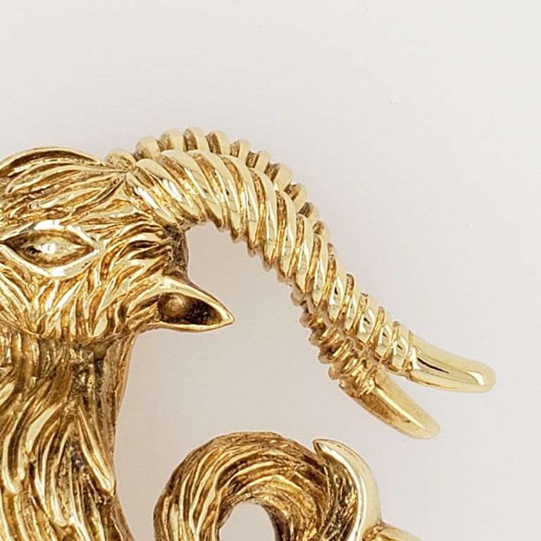 Tiffany and Co. 18 Karat Zodiac Ram Pin at 1stDibs