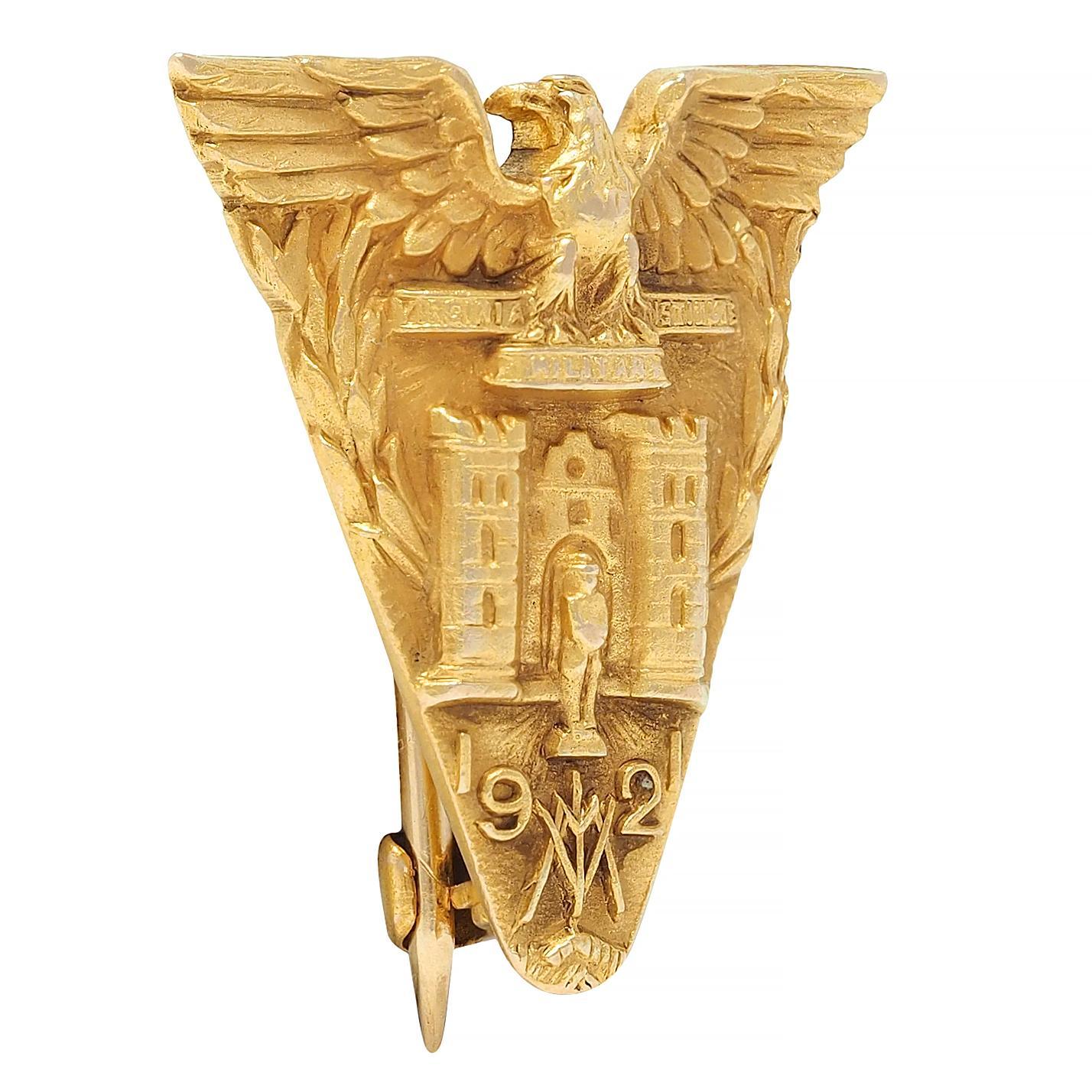 Tiffany and Co. 1921 14K Yellow Gold Virginia Military Institute ...