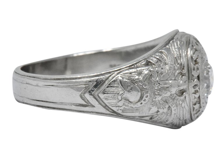 Tiffany and Co. 1925 Diamond Platinum West Point Class Unisex Ring at ...