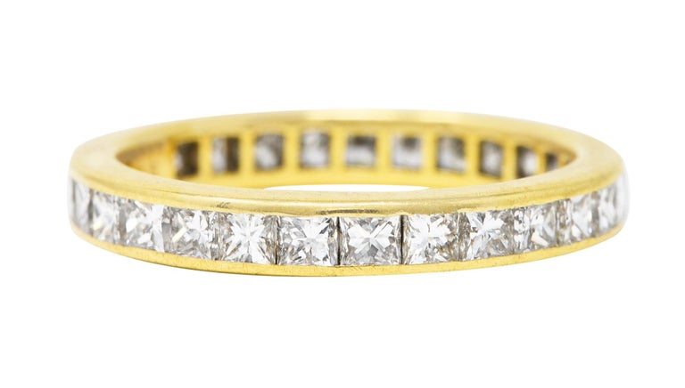 Tiffany and Co. 1.93 Carats Princess Cut Diamond 18 Karat Yellow Gold ...