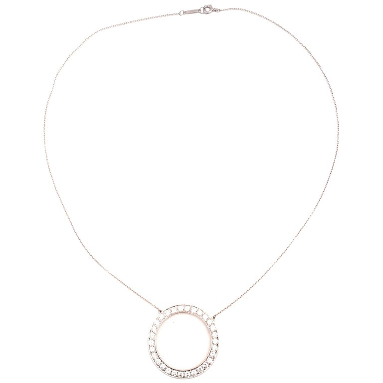 Tiffany and Co. 1950s Platinum Diamond Eternity Circle Necklace For ...