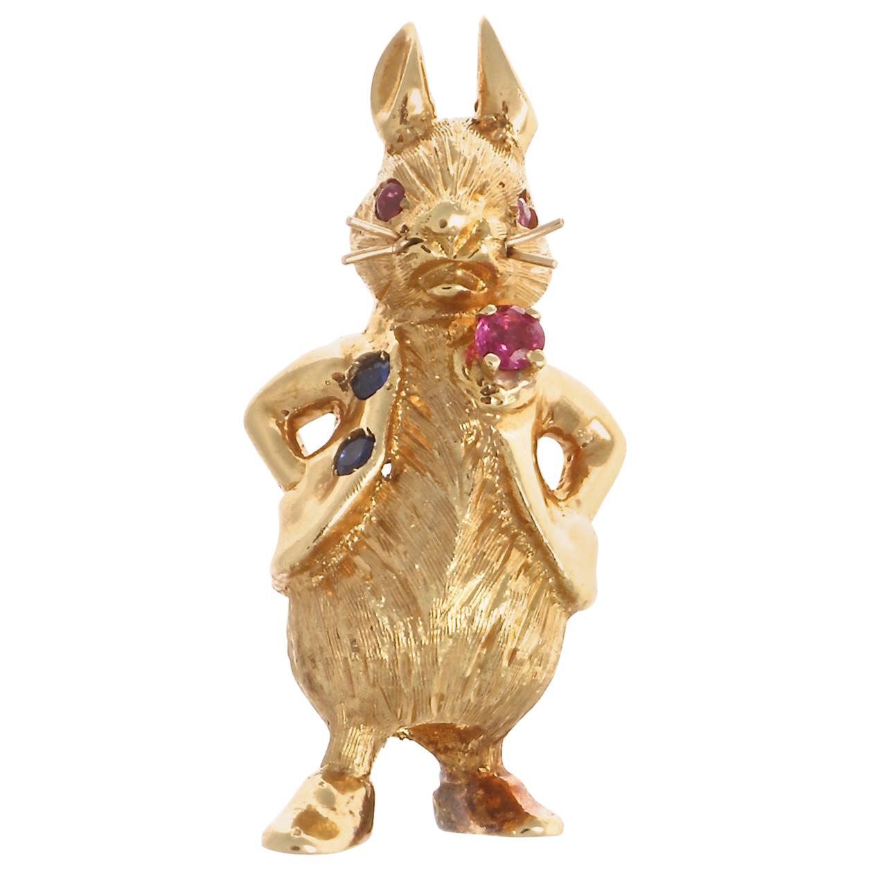 TIFFANY and CO. Figural Rabbit with Carrot Brooch at 1stdibs
