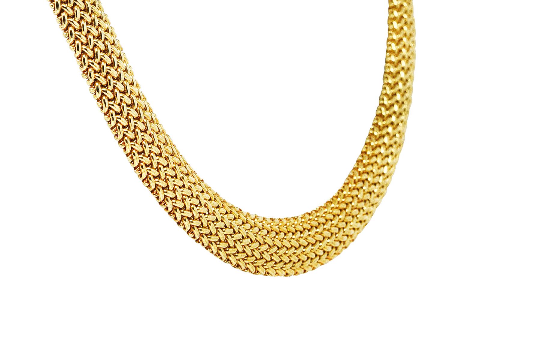 Tiffany and Co. 1960's 18 Karat Yellow Gold Woven Mesh Vintage Collar ...