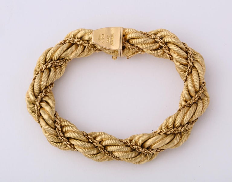 Tiffany and Co. 1960s Braided Rope Design Gold Twist Bracelet at ...