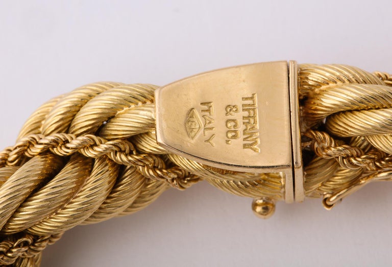 Tiffany and Co. 1960s Braided Rope Design Gold Twist Bracelet at ...