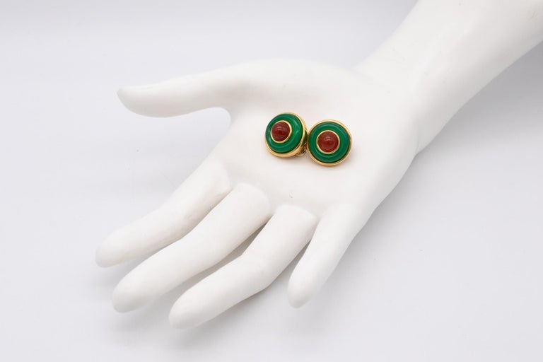 Tiffany Co 1970 by Donald Claflin 18kt Earrings with Chrysoprase and ...