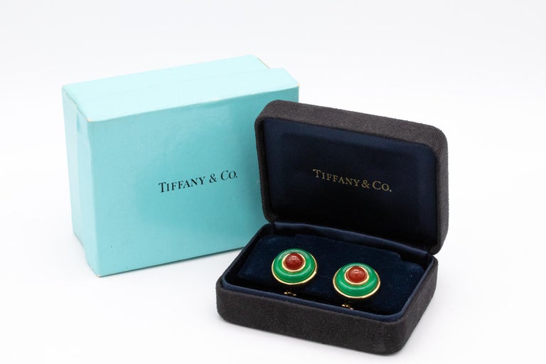 Tiffany Co 1970 by Donald Claflin 18kt Earrings with Chrysoprase and ...