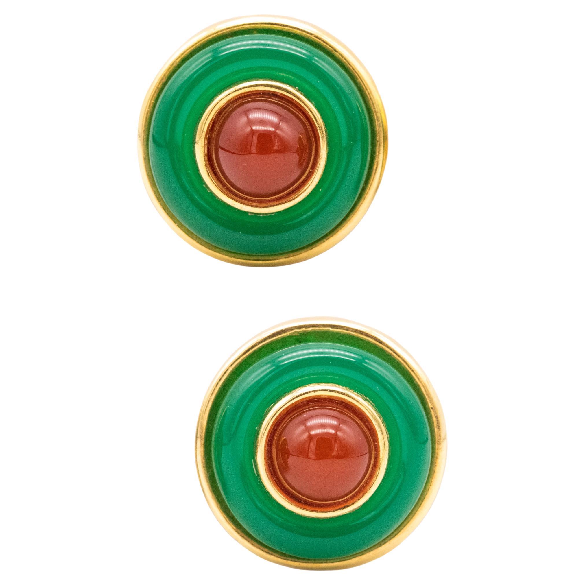 Tiffany Co 1970 by Donald Claflin 18kt Earrings with Chrysoprase and ...