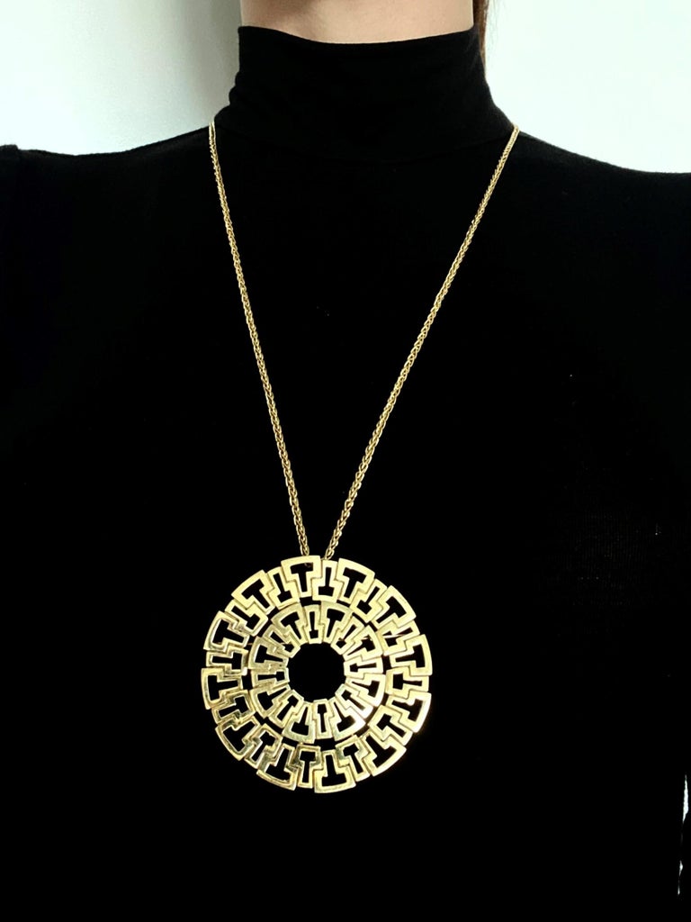 Tiffany and Co. 1970 by Donald Claflin Rare T's Pendant Brooch in Solid ...