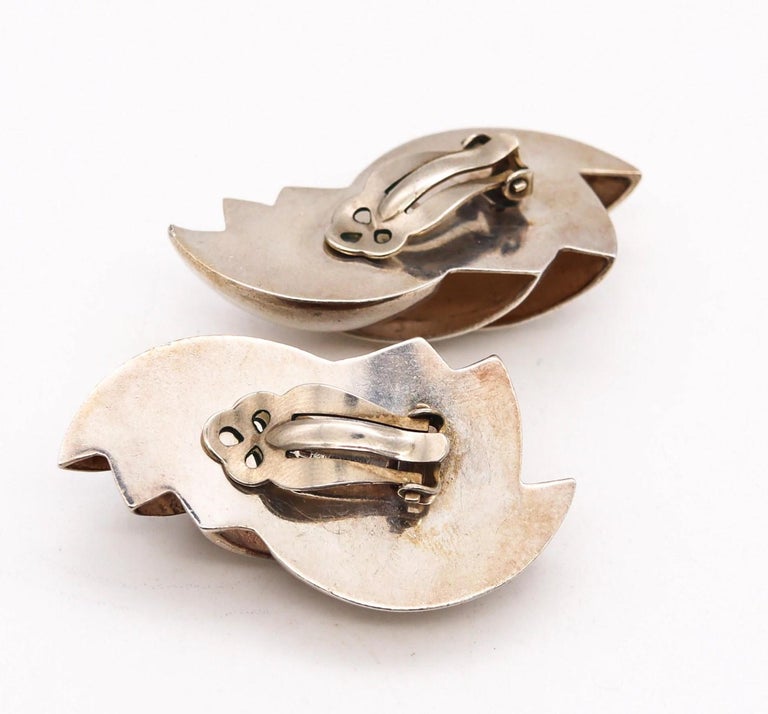 Tiffany and Co. 1970 Rare Geometric Deconstructivism Earrings .925 ...