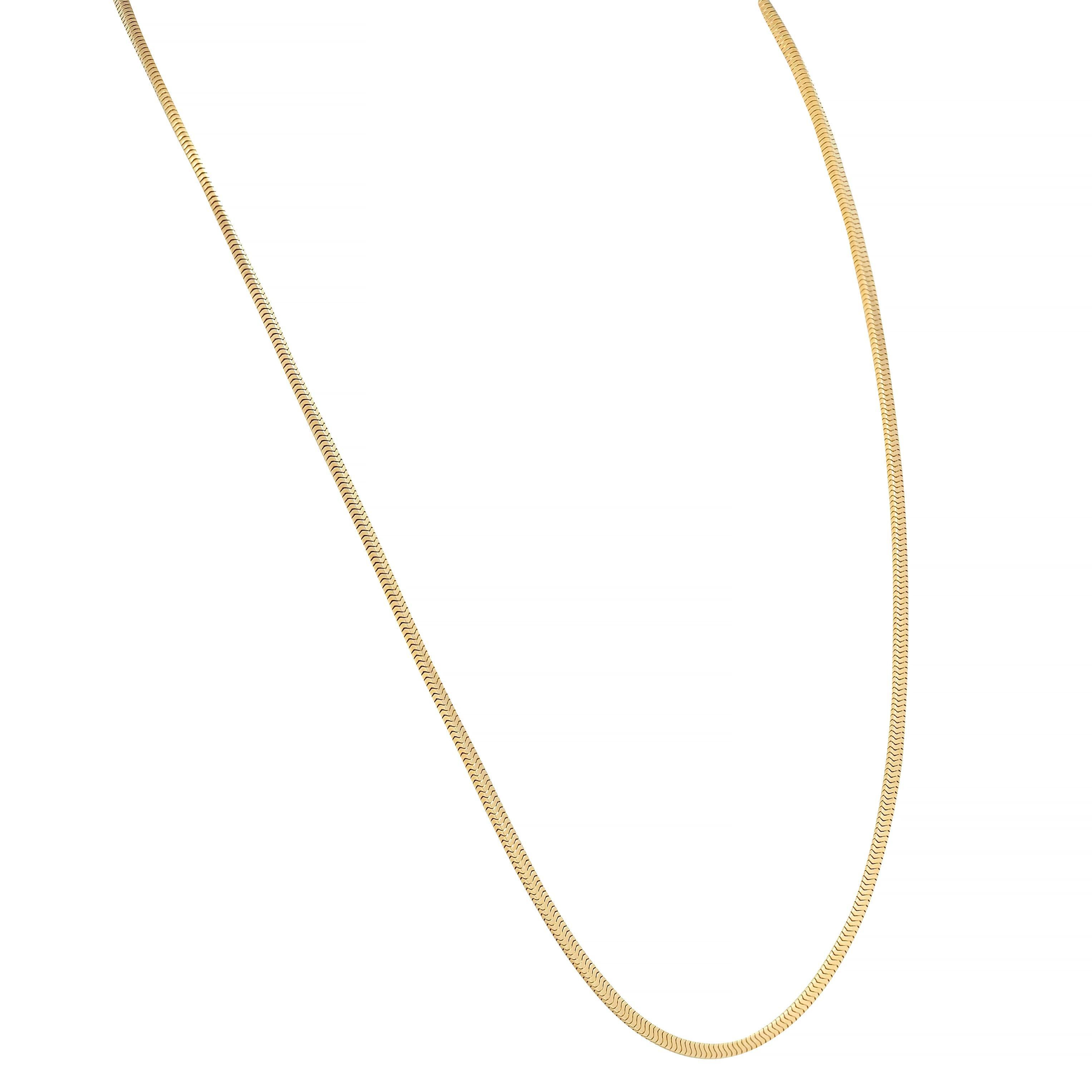 Tiffany and Co. 1970's 14 Karat Yellow Gold Square Snake Chain Vintage ...