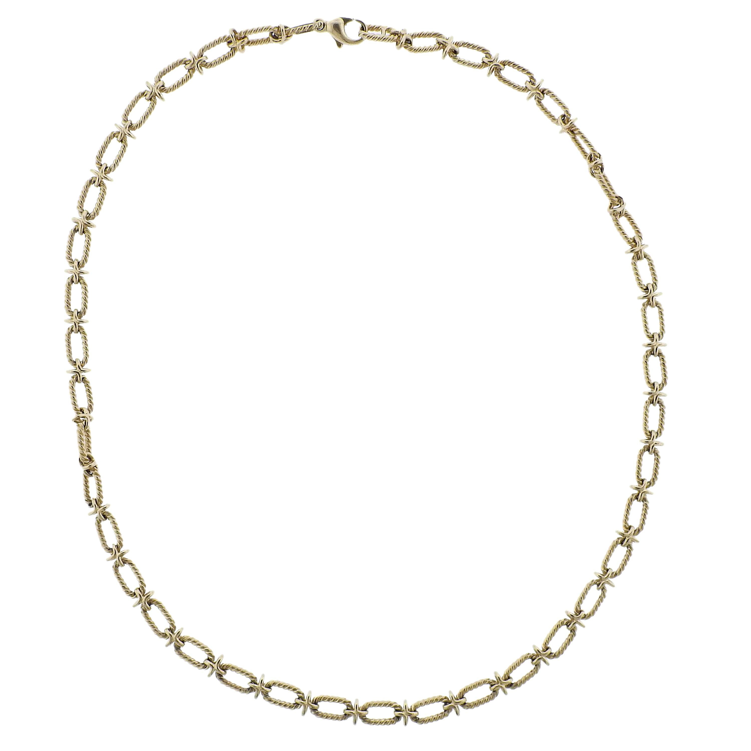 Tiffany and Co Leaf "V" Link Necklace at 1stDibs