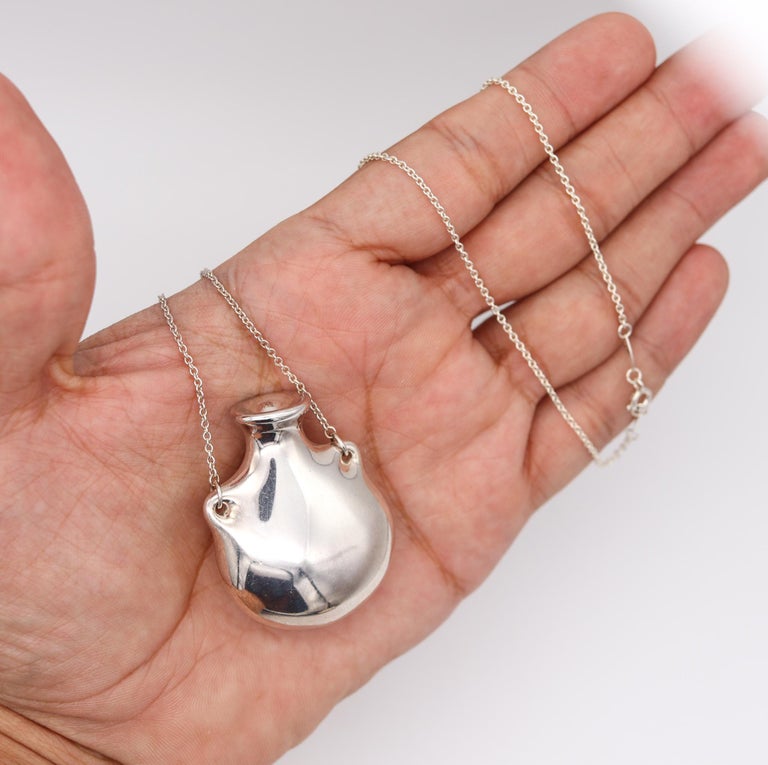 Tiffany and Co 1977 Elsa Peretti Large Freeform Open Bottle Necklace 925 Sterling at 1stDibs