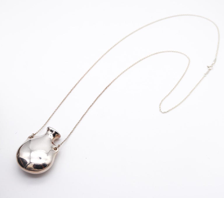 Tiffany and Co 1977 Elsa Peretti Large Freeform Open Bottle Necklace 925 Sterling at 1stDibs