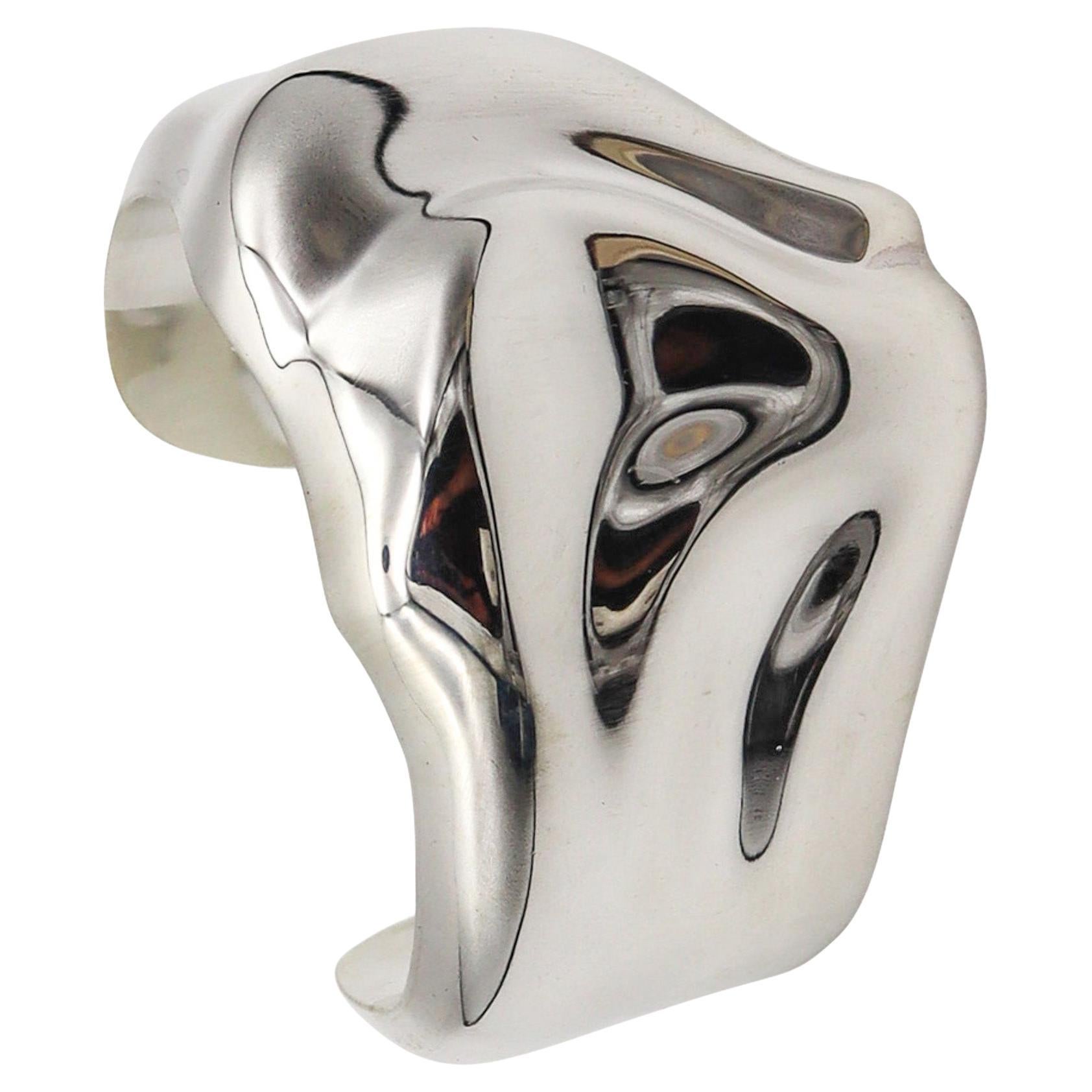 Elsa Peretti Tiffany and Co. 18K Gold Large "Bone" Cuff Bracelet For ...