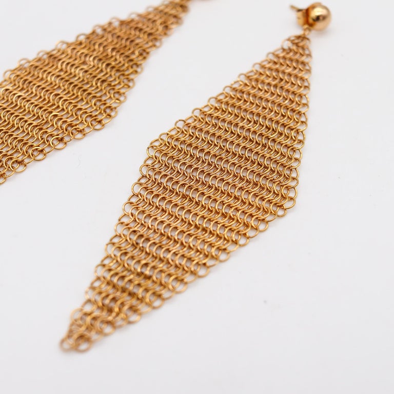 Tiffany and Co 1981 By Elsa Peretti Extra Large Drop Mesh Earrings In ...