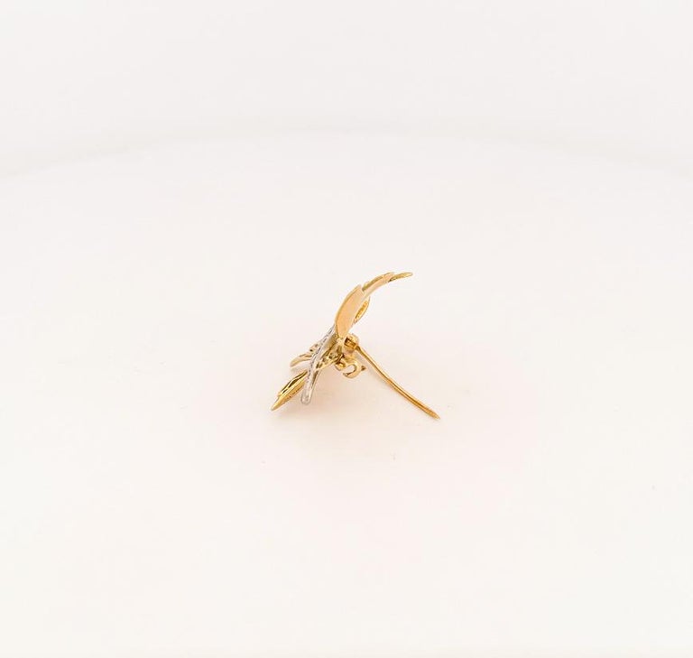 Tiffany and Co. 1990s 18k Yellow and White Gold Diamond Butterfly Pin ...