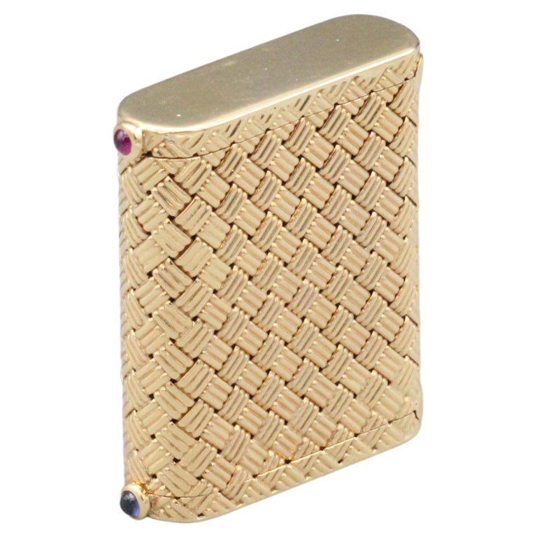 Tiffany and Co. 2 section Ruby and Sapphire Cabochon Basket Weave Pill ...