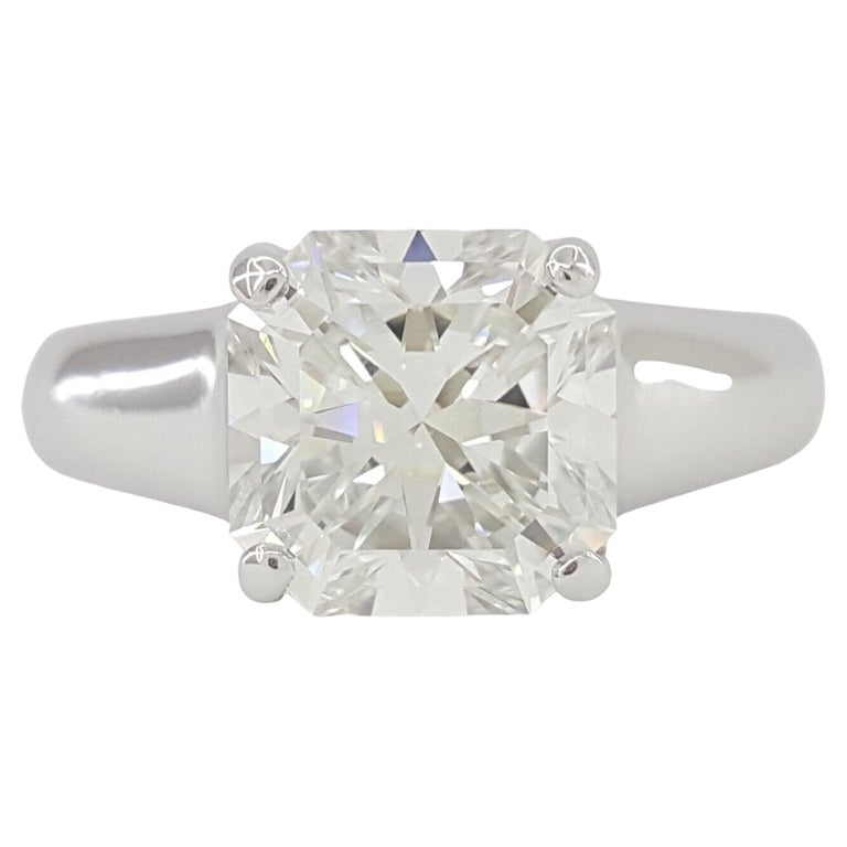 Tiffany and Co. 2.16 Ct Platinum Lucida Square Brilliant Cut Diamond ...