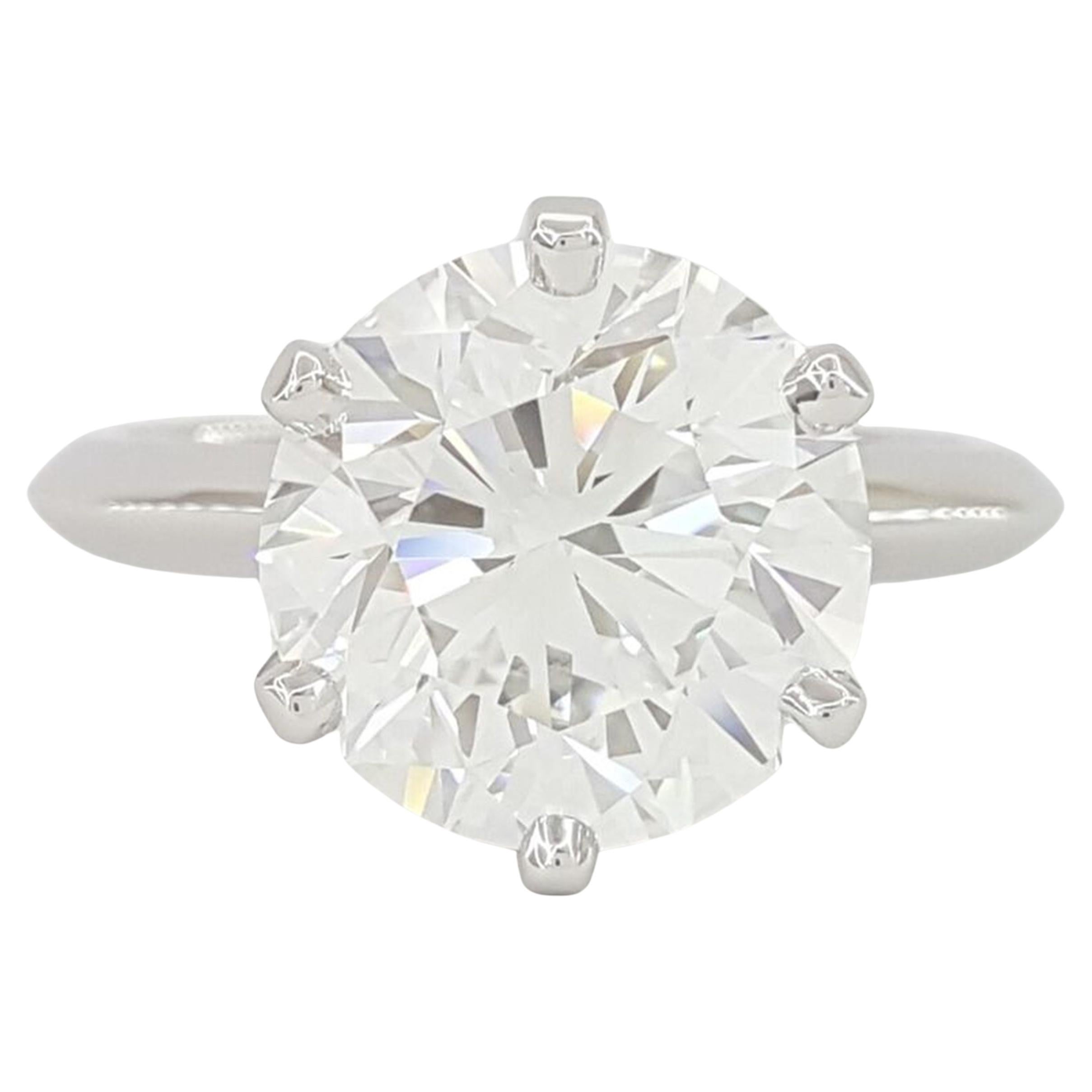 3.22 Carat Diamond Radiant Cut Platinum Engagement Ring For Sale at ...