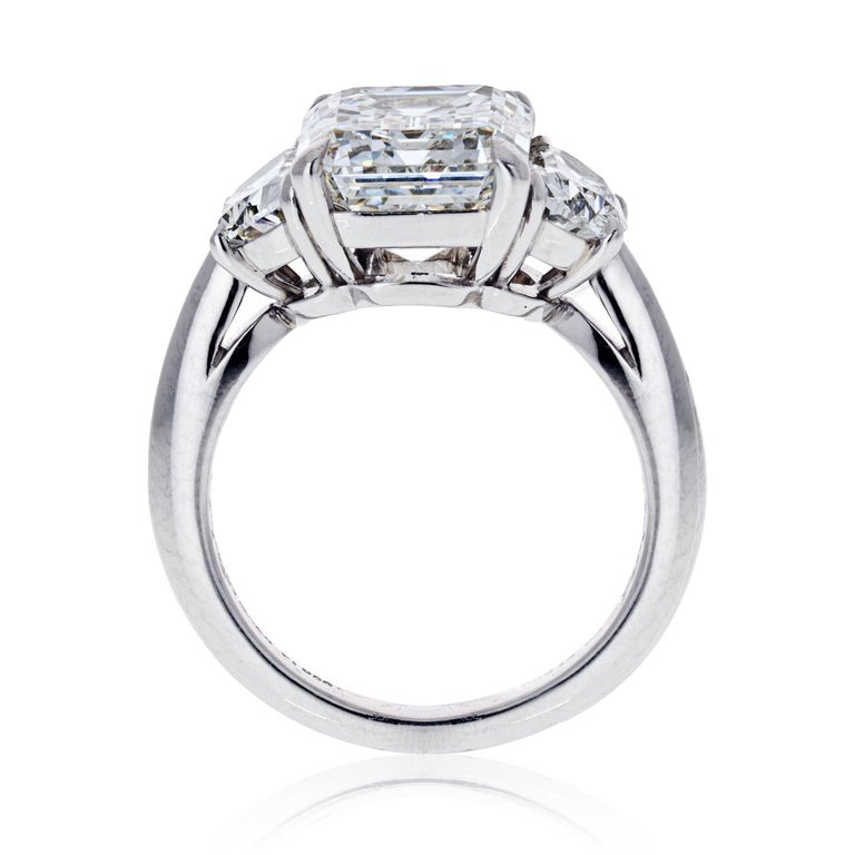 Tiffany and Co. 3.33 carat Emerald Cut Three-Stone Diamond Engagement ...