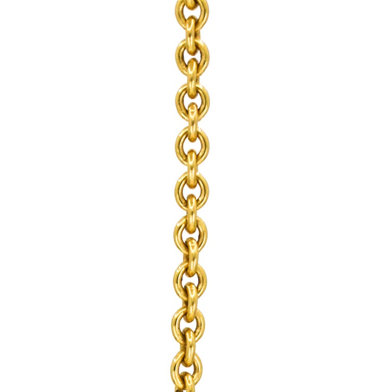 Tiffany and Co. 18 Karat Yellow Gold Heavy Round Link Chain For Sale at ...