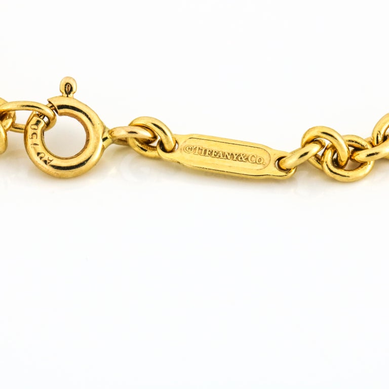 Tiffany and Co. 18 Karat Yellow Gold Heavy Round Link Chain For Sale at ...