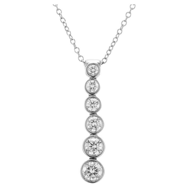 Tiffany and Co. 45 Carat Diamond Platinum Graduated Pendant Necklace ...