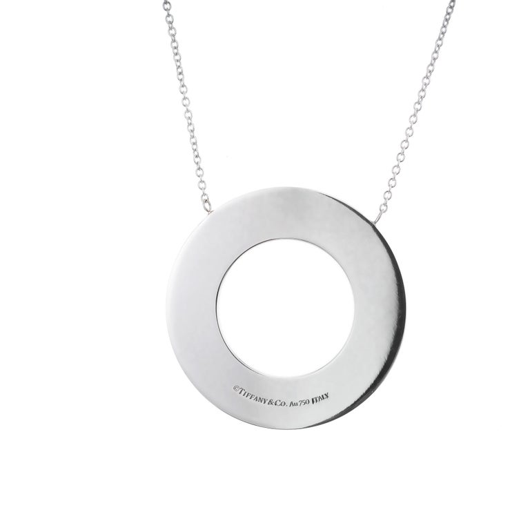 Tiffany and Co .45 Carat Diamond White Gold T Pendant Necklace For Sale ...