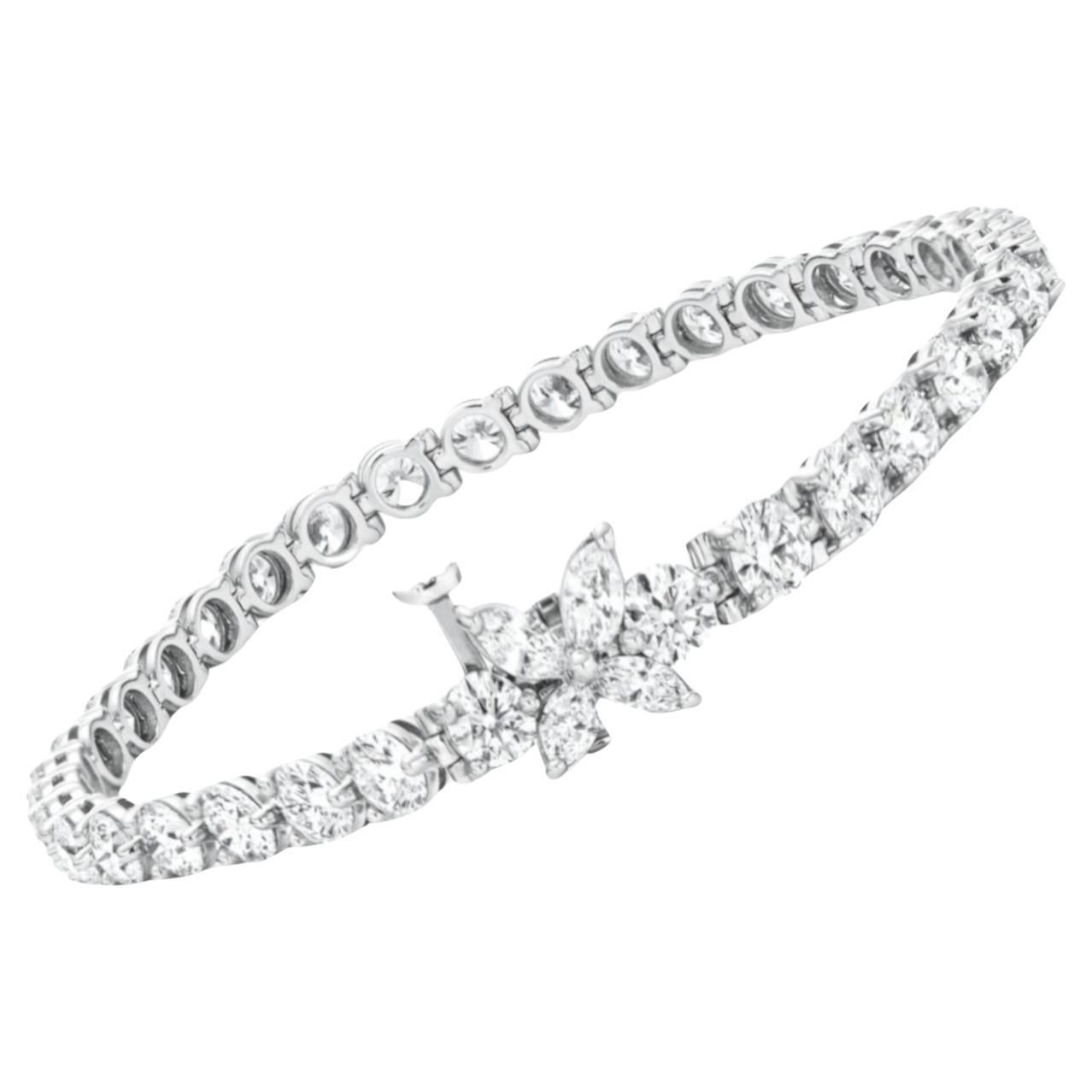 Tiffany and Co. 6.53 Carat Diamond Platinum Victoria Bracelet For Sale ...