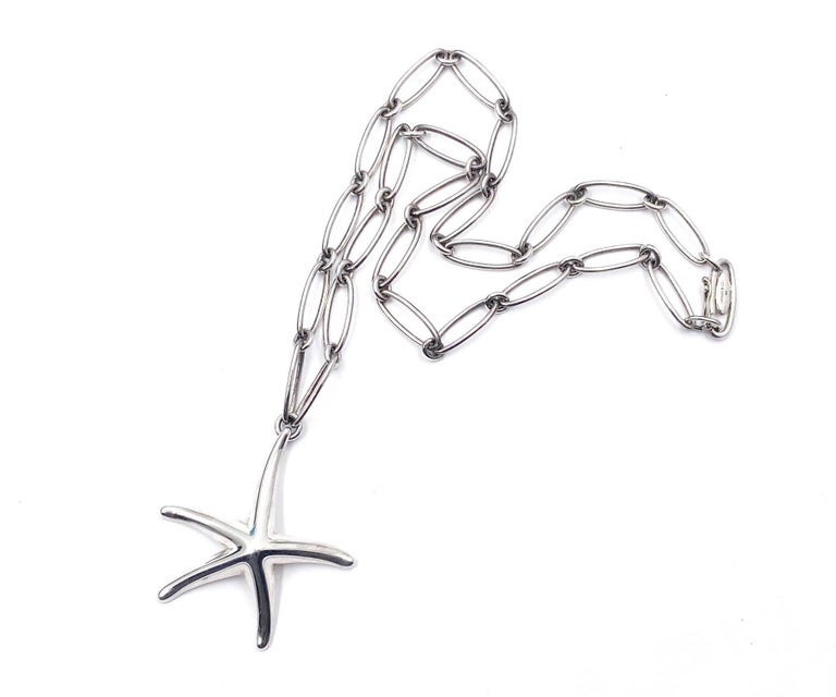Tiffany and Co 925 Starfish Large Pendant Chain Necklace For Sale at ...