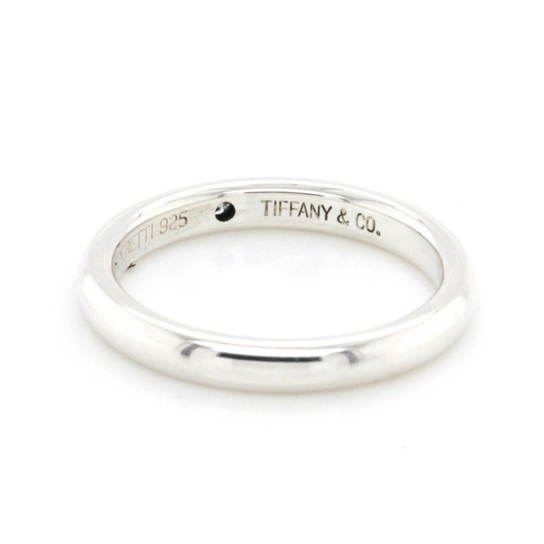 Tiffany and Co. 925 Sterling Silver Elsa Peretti Diamond Stack Band Ring For Sale at 1stDibs