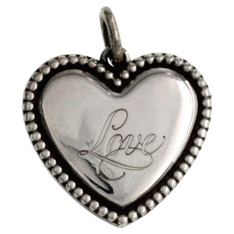 Tiffany and Co. 925 Sterling Silver Heart Love Pendant Charm at 1stDibs