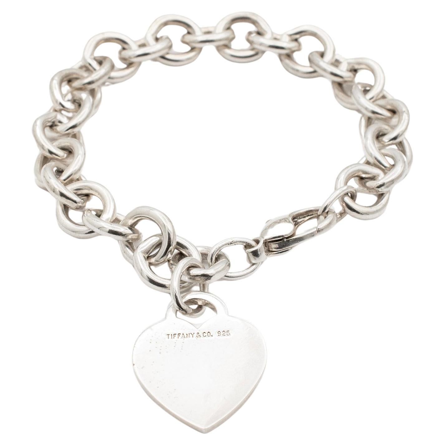 Tiffany and Co. Sterling Silver Return to Tiffany Heart Tag Link Toggle Bracelet For Sale at ...