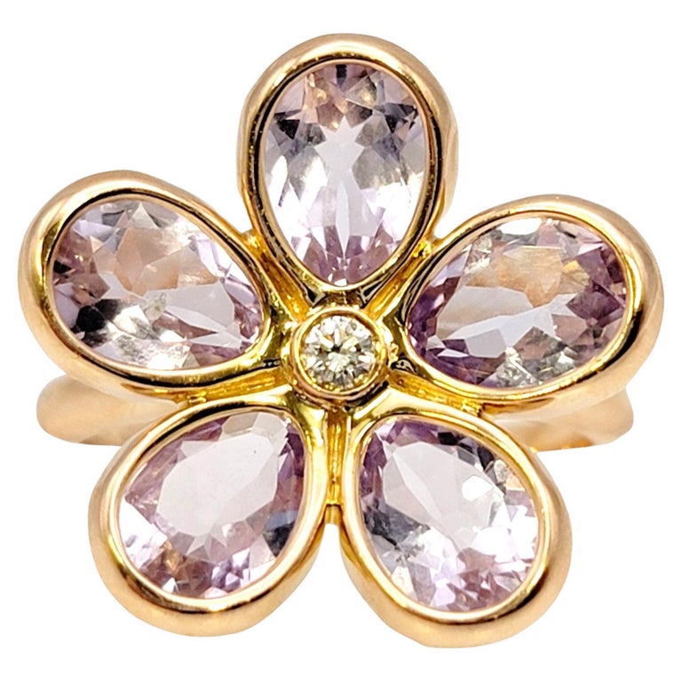 Tiffany and Co. Amethyst and Diamond Sparklers Flower Ring in 18 Karat ...
