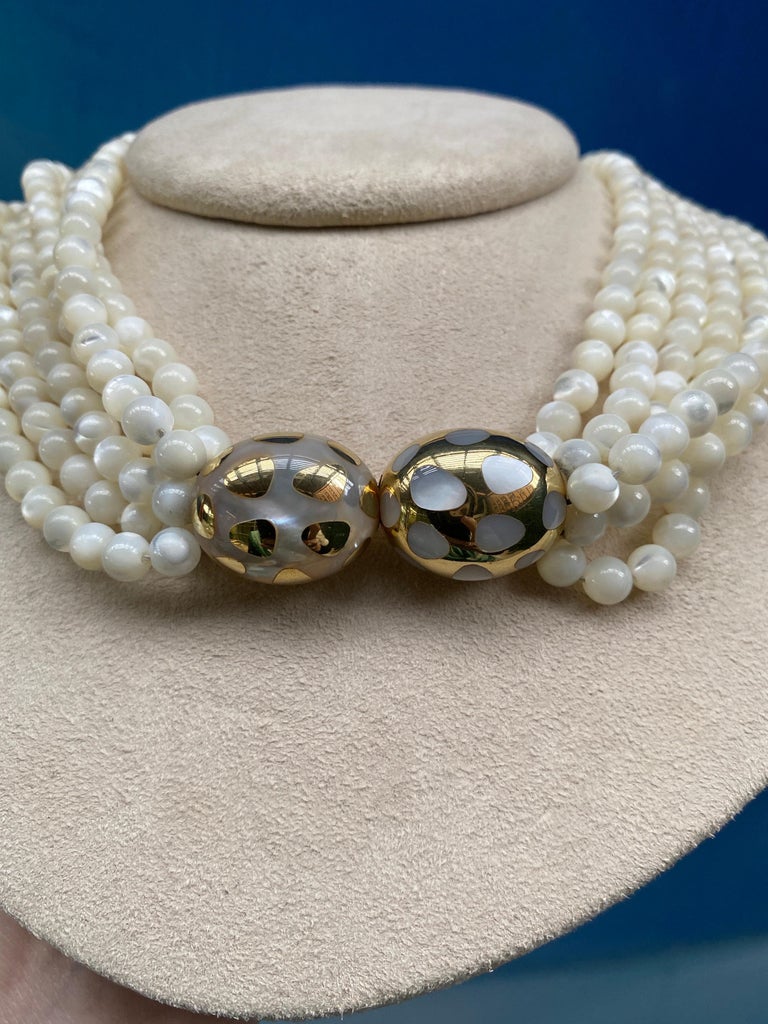 Tiffany and Co Angela Cummings Mother Of Pearl Bead Torsade Inlaid ...