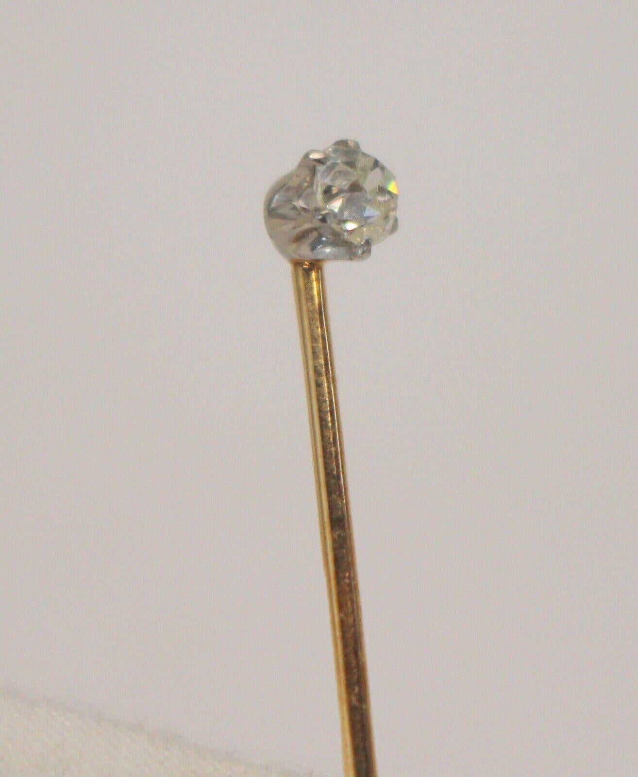Tiffany and Co. Antique 14k Yellow Gold and Cushion Cut Diamond Stick ...