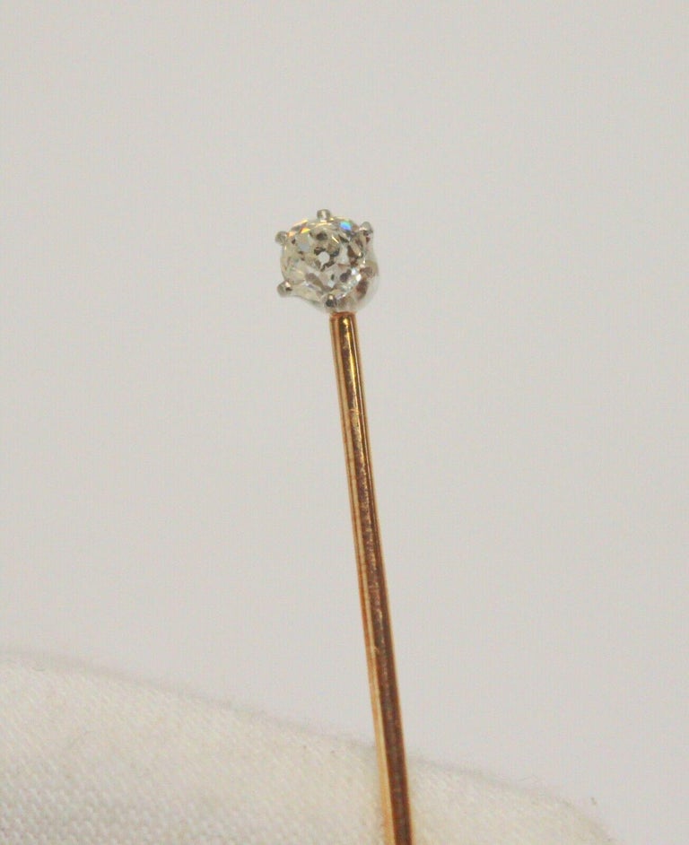 Tiffany and Co. Antique 14k Yellow Gold and Cushion Cut Diamond Stick ...