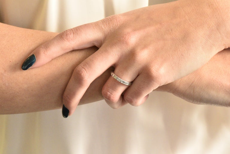 Tiffany and Co. Art Deco 0.55 Carat Diamond Platinum Stackable Band ...