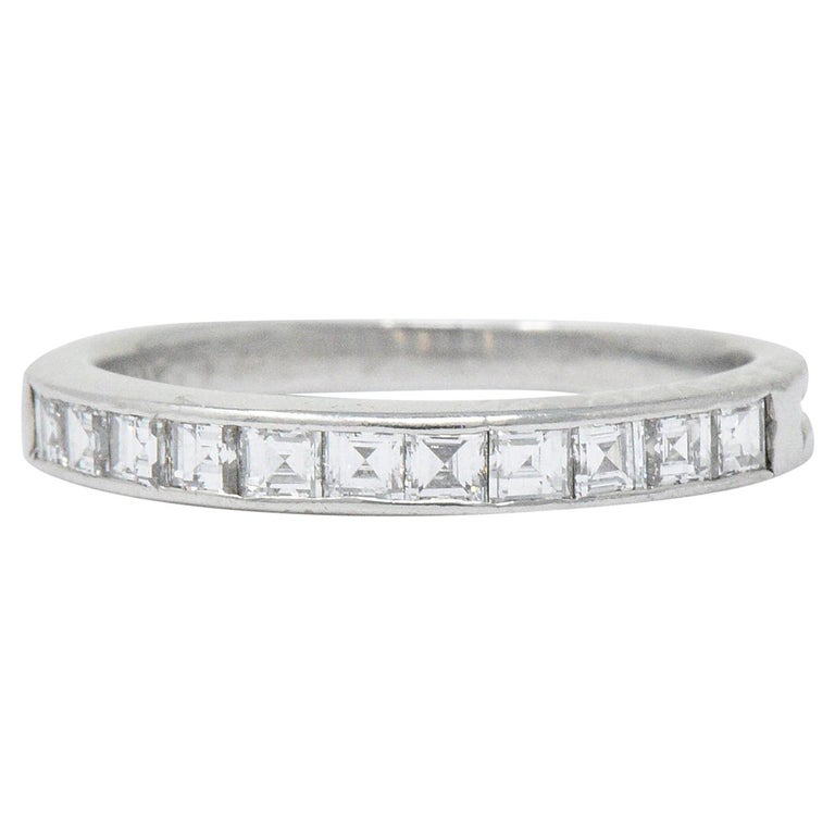 Tiffany and Co. Art Deco 0.55 Carat Diamond Platinum Stackable Band ...