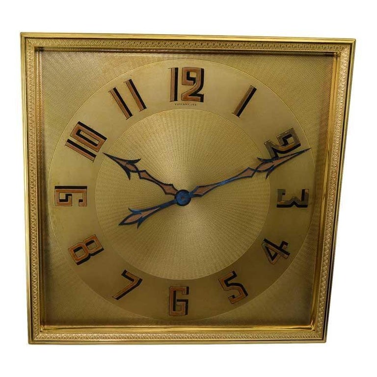 Tiffany and Co. Schreibtischuhr im Art-déco-Stil von Charles Hour, um ...