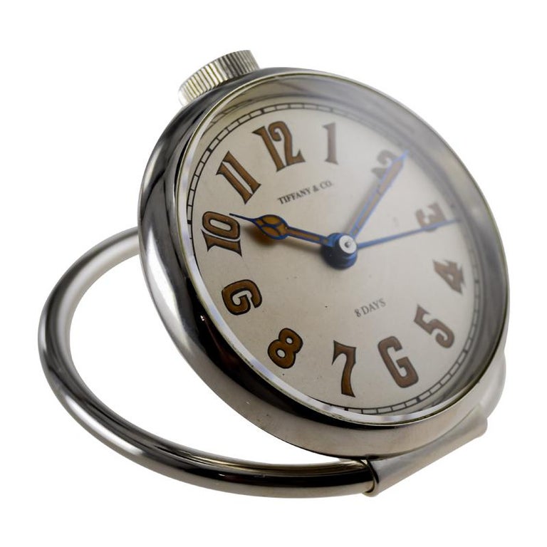 Tiffany and Co. Art Deco Desk Clock with Alarm Feature, 1950's For Sale ...