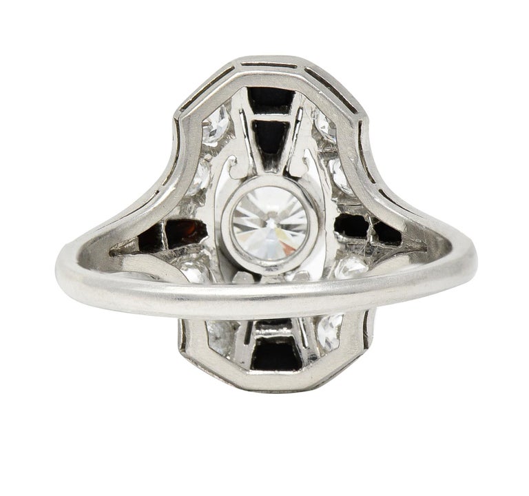 Tiffany and Co. Art Deco Old European Cut Diamond Onyx Platinum Shield ...